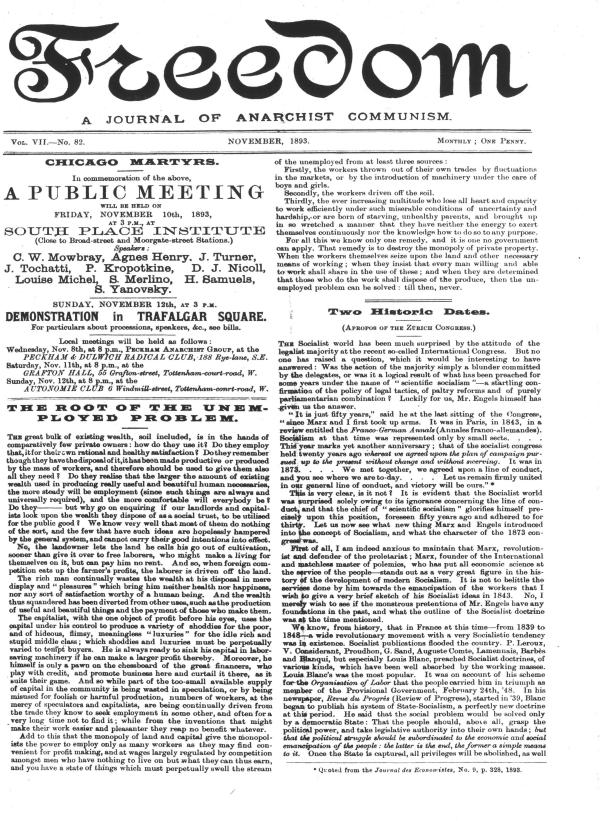 Freedom vol 7. no 82 (November 1893) | libcom.org